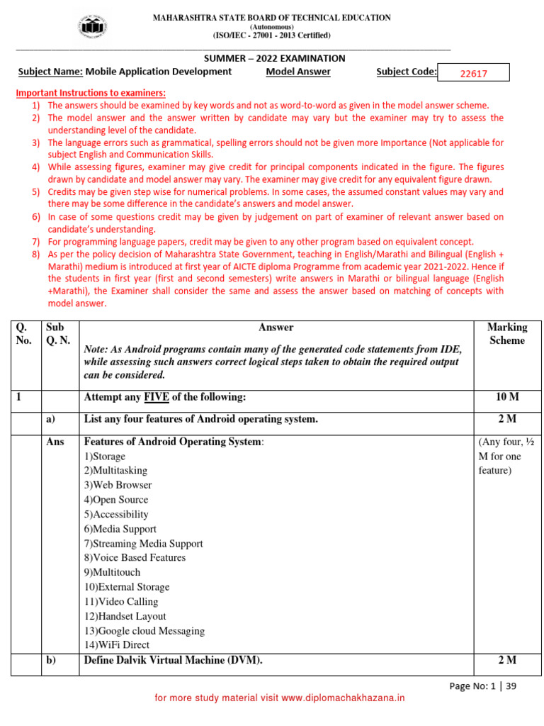 Msbte Board Question Paper | PDF | Java (Programming Language) | Google Play