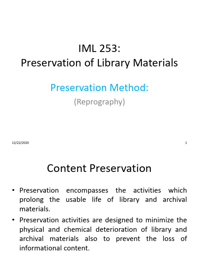 Microfilming for Library Preservation | PDF | Microform | Computer Data ...