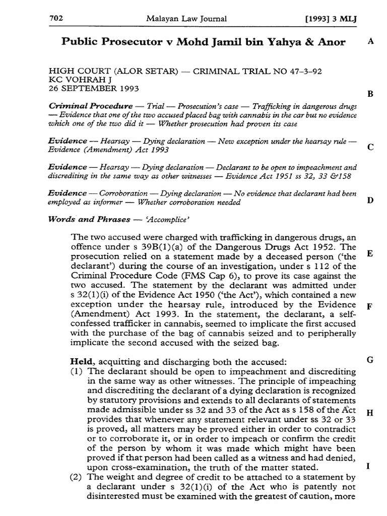 PUBLIC PROSECUTOR V MOHD JAMIL BIN YAHYA & ANOR, (1993) 3 MLJ 702 - Attachment1 | PDF