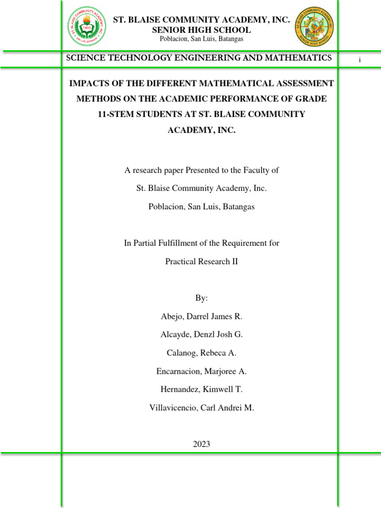 THESIS Group 1 STEM Final | PDF | Methodology | Survey Methodology