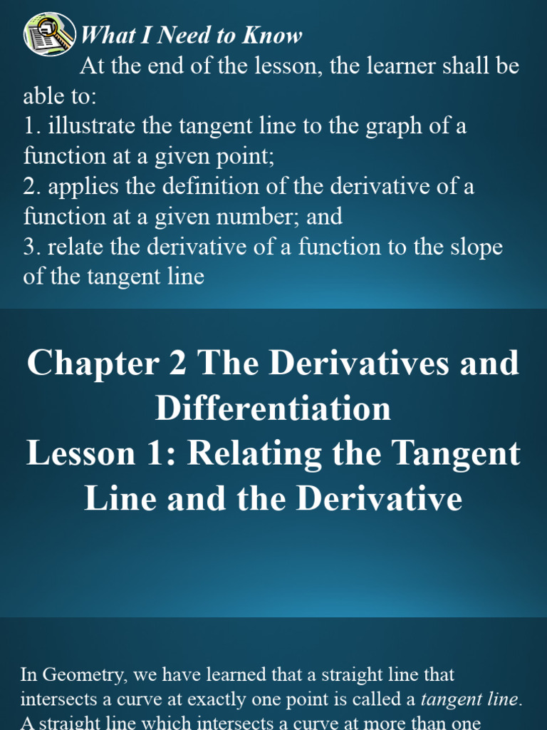 Derivatives | PDF | Tangent | Derivative