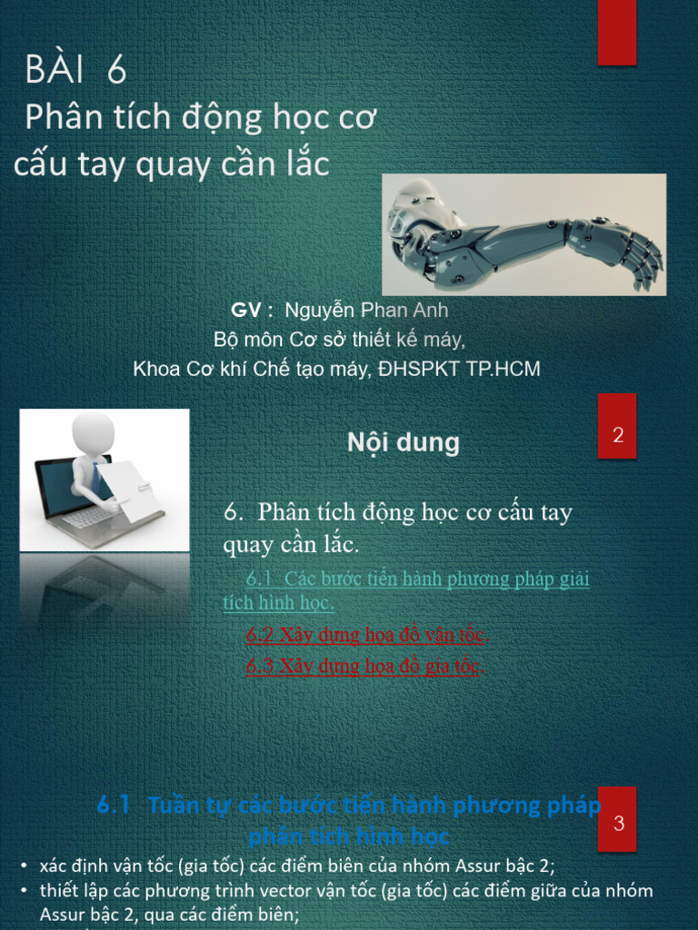 Bai 6 Phan Tich Dong Hoc Co Cau Tay Quay Can Lac NPAnh HCMUTE | PDF