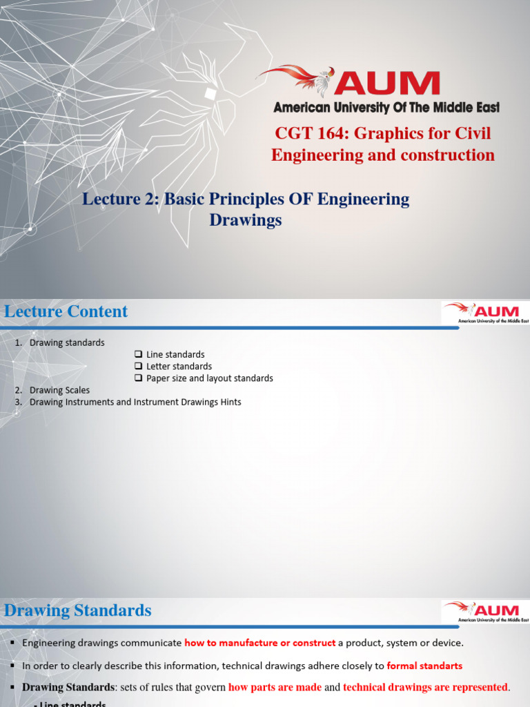 CGT-164-Lecture 2-Basic Principles of Engineering Drawings | PDF | Circle | Perpendicular