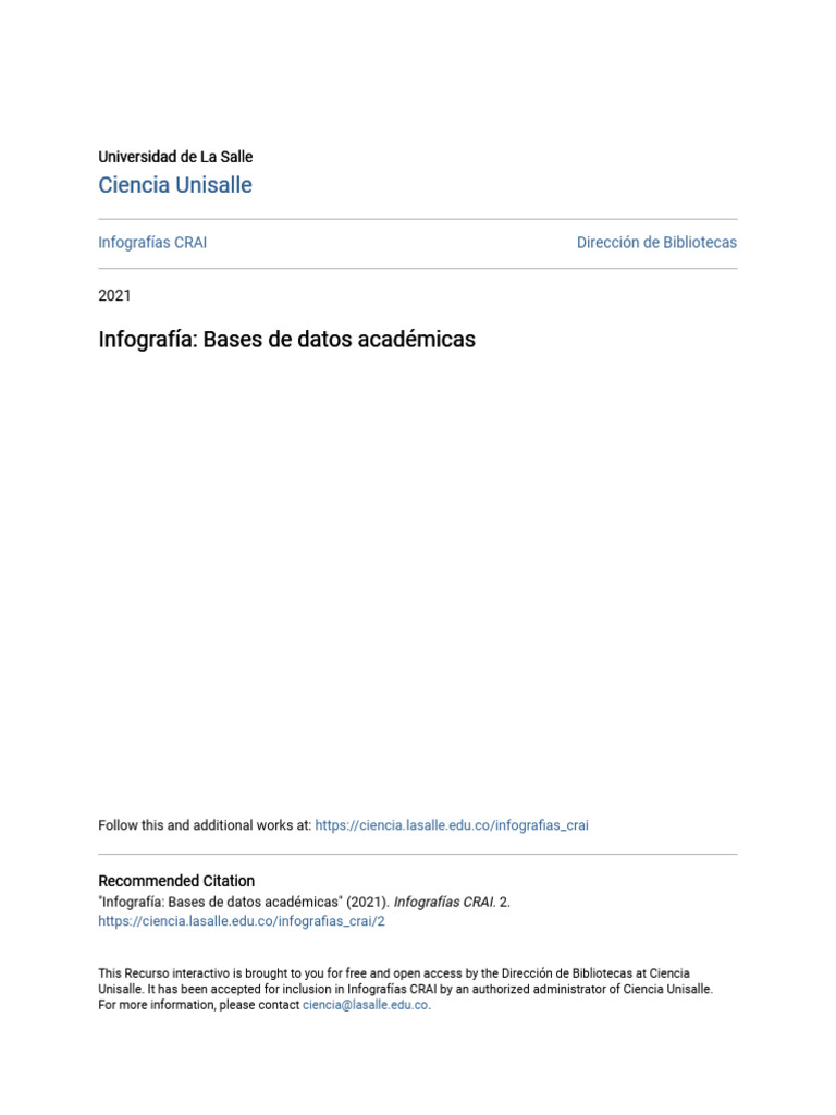 Infografía_ Bases de Datos Académicas | PDF | Bases de datos | Ciencias de la Información