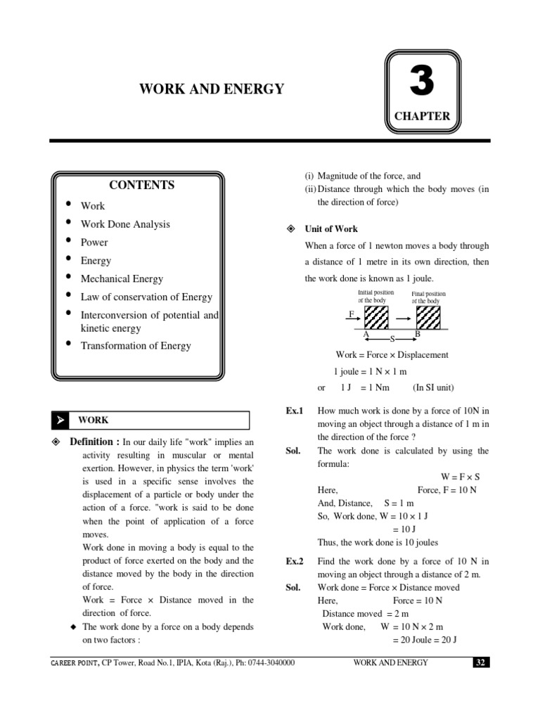 3-Work and Energy | PDF | Force | Kinetic Energy
