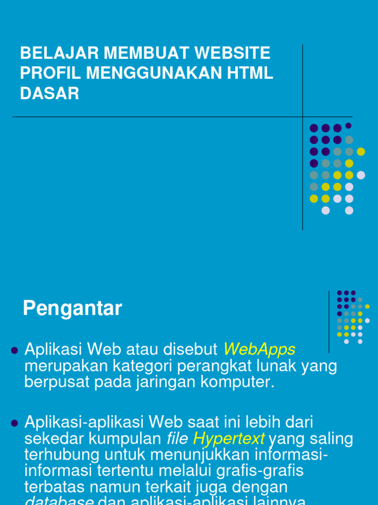 Belajar Membuat Website Profil Menggunakan HTML Dasar | PDF | Karier ...