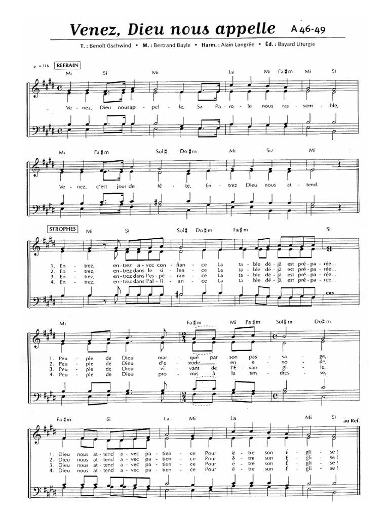 Venez Dieu Nous Appelle | PDF