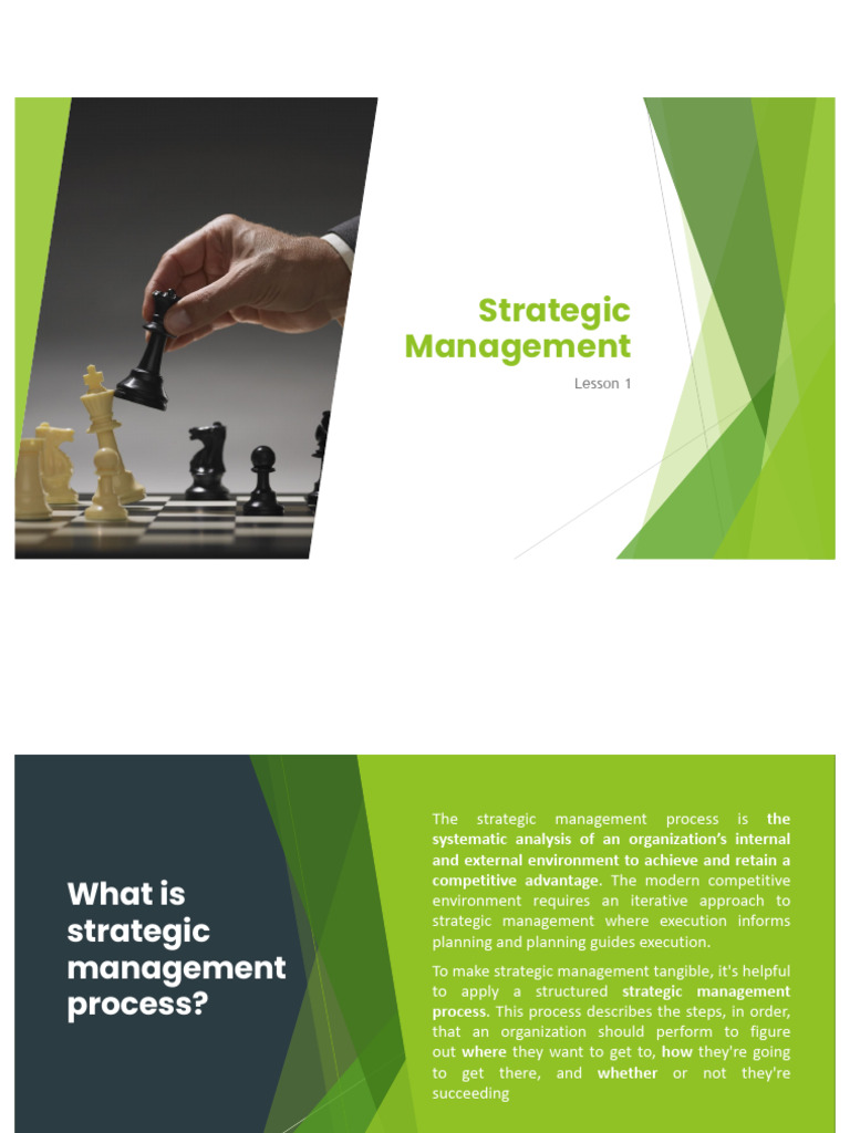 Lesson 1 - Strategic Management | PDF | Strategic Management | Swot ...