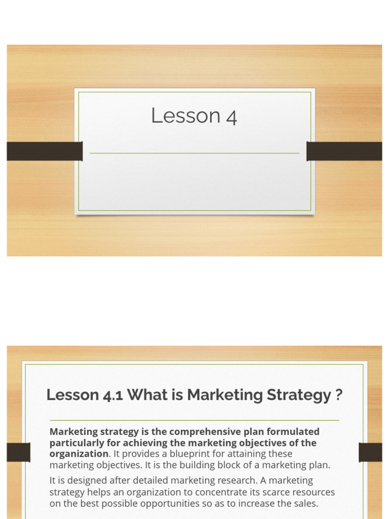 Lesson 4 - Strategic Management | PDF | Strategic Management | Marketing