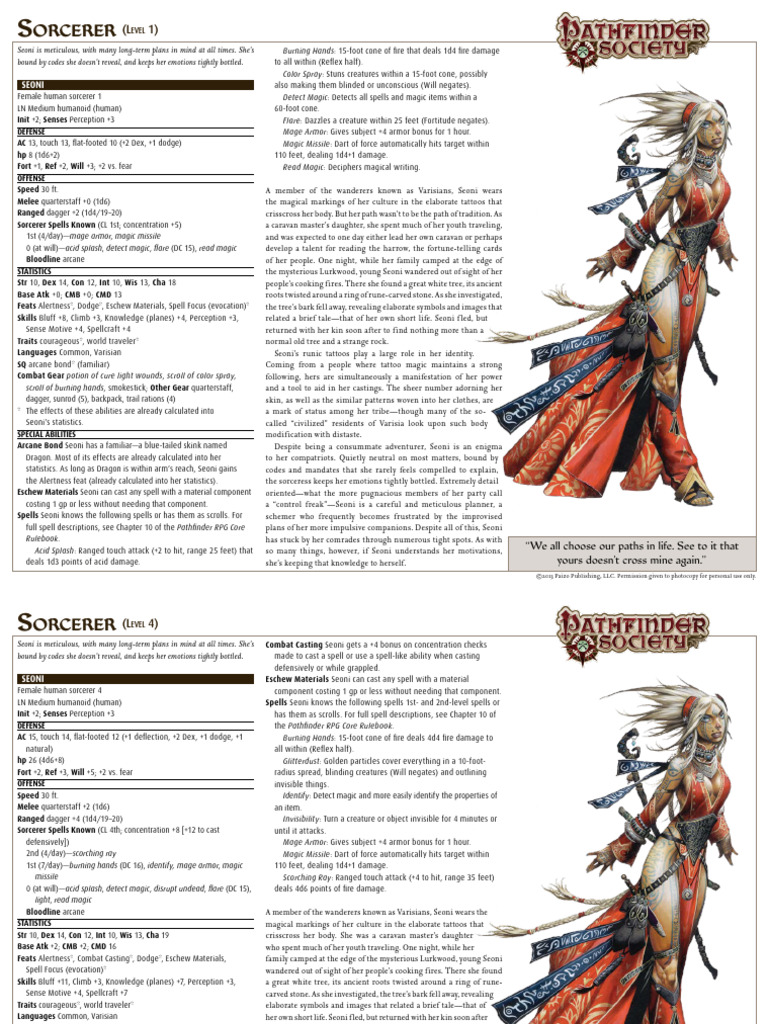 Sorcerer - All Levels | PDF | Magician (Fantasy)