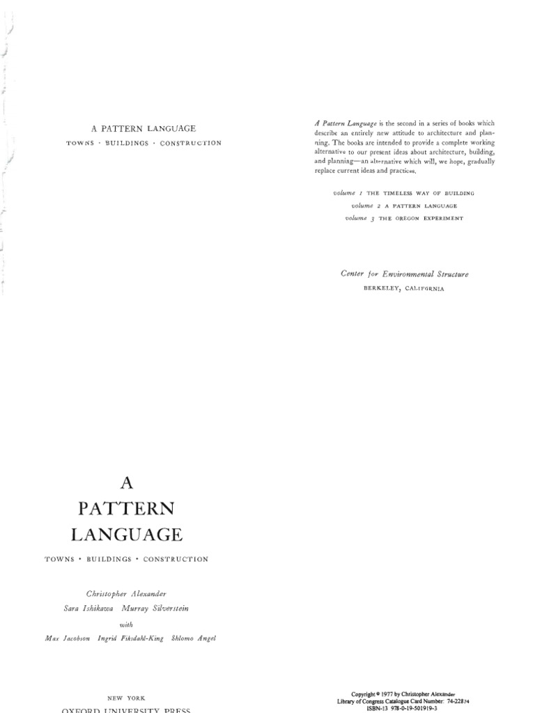 Pub A Pattern Language Towns Buildings Construction Ce | PDF Pub A Pattern Language Towns Buildings Construction Ce | PDF