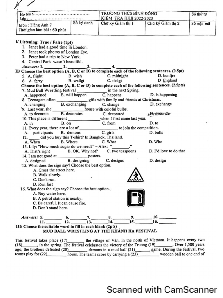 Đề Ôn HK2 7 (Q6) | PDF