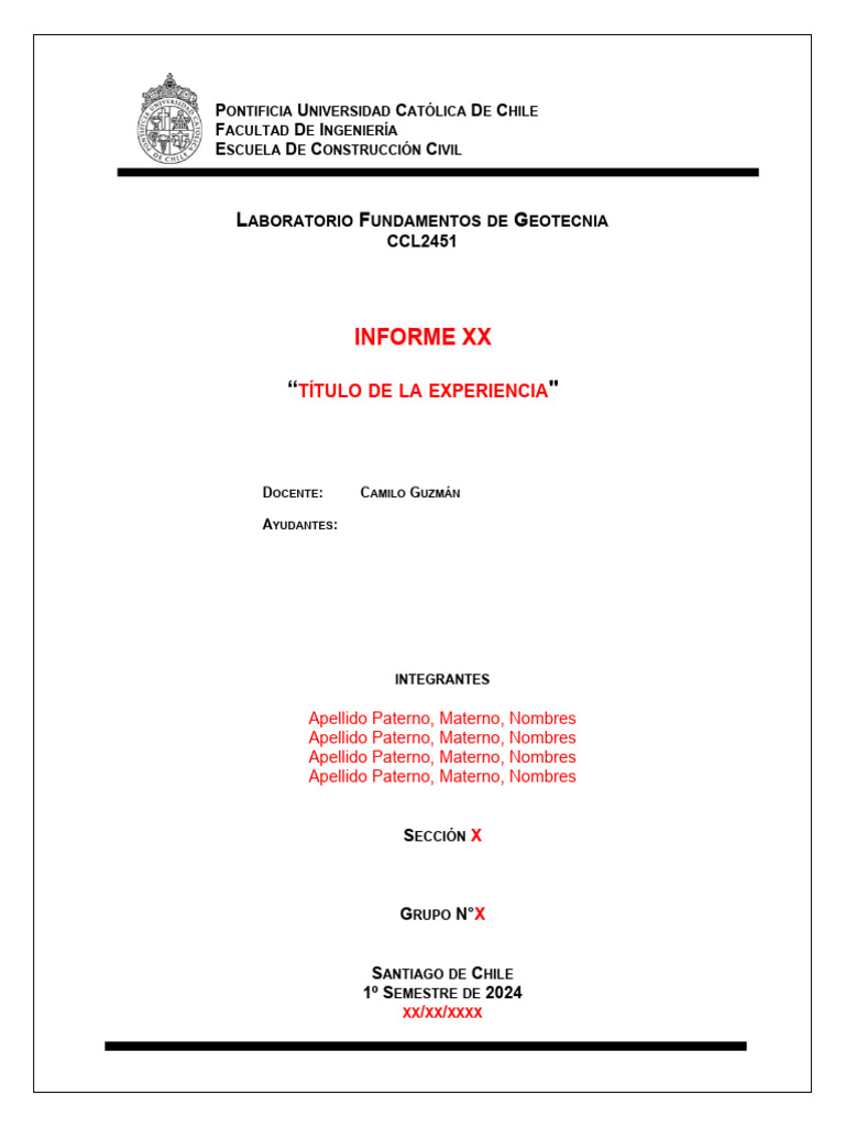 Formato Tipo Informes | PDF | Laboratorios
