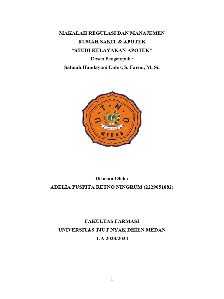 Studi Kelayakan Apotek | PDF | Bisnis | Pengelolaan Keuangan & Uang