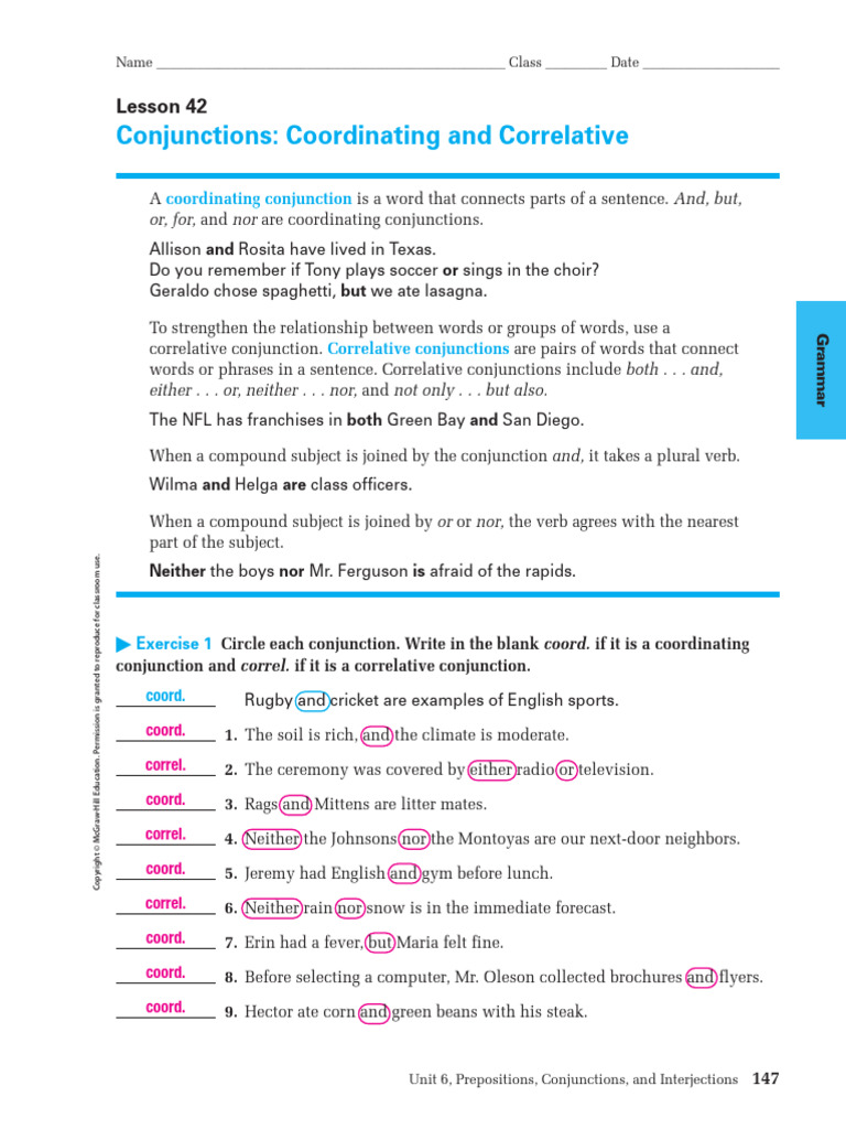 AK SS G8 - EOT2 - Conj - Interj - P147-50 | PDF | Linguistics | Grammar