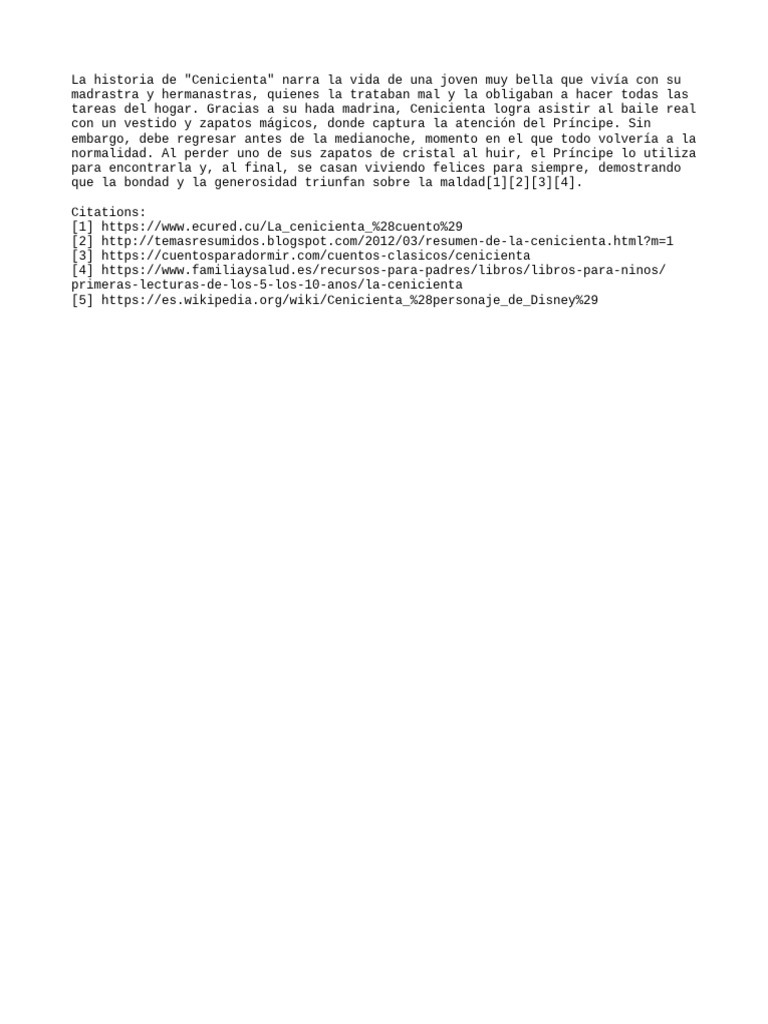 Resumen Cenicienta | PDF