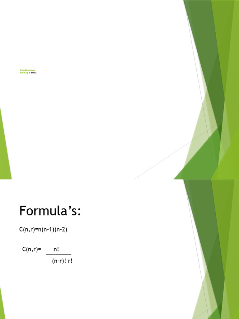 Finding n and r in Combinations | PDF | Combinatorics