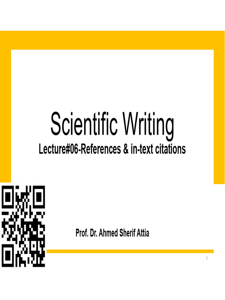 NPC006 Lecture#06 References & in Text Citations | Download Free PDF | Citation | Plagiarism