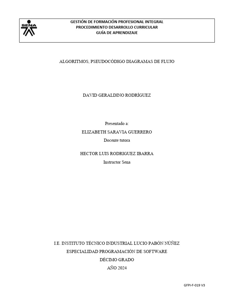 Guia Algoritmos, Pseudocòdigo y Diagramas de Flujo David Geraldino ...