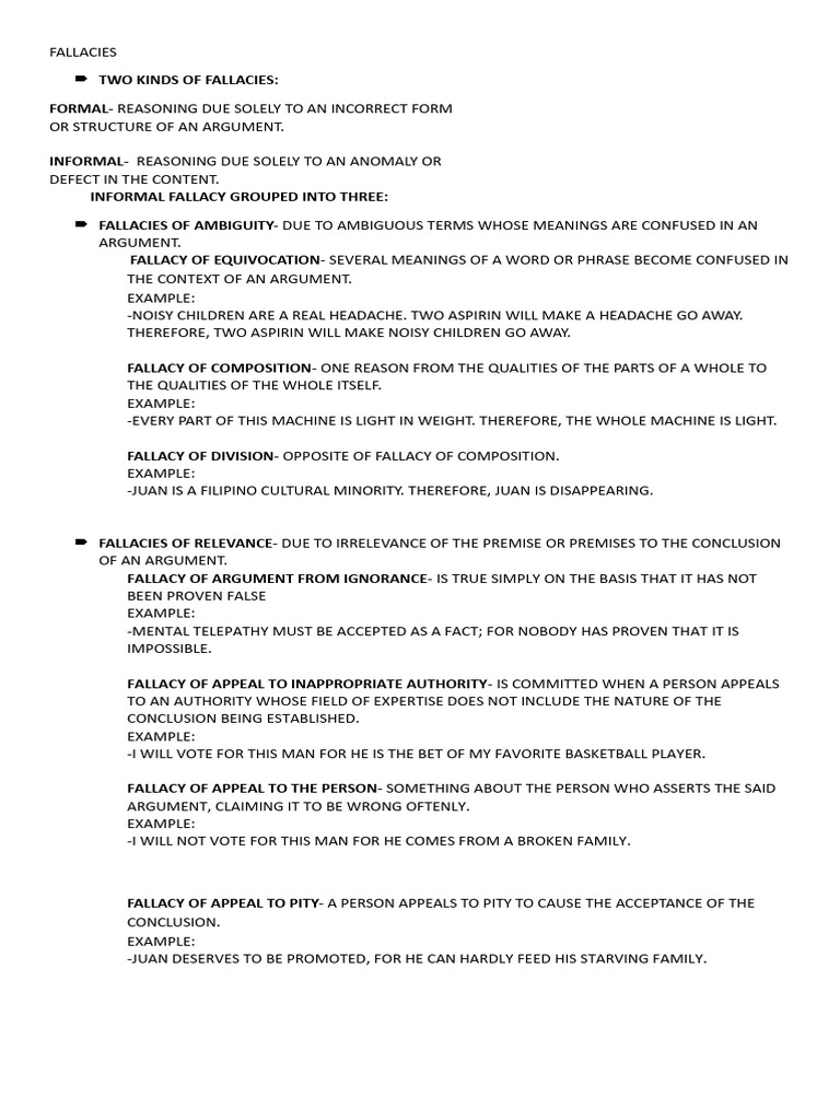 Philo Reviewer 2 Quarterly | PDF | Fallacy | Argument