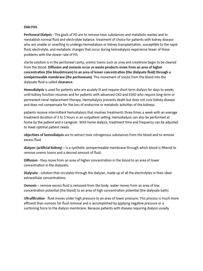 DIALYSIS | PDF | Hemodialysis | Kidney