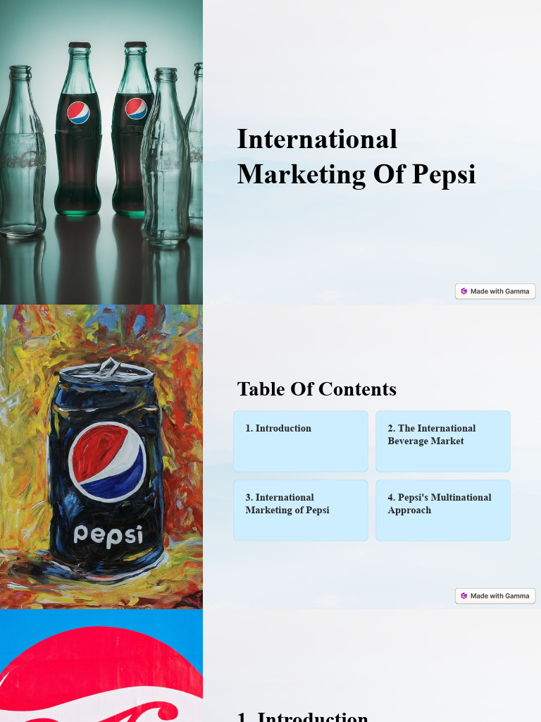 International Marketing of Pepsi | PDF | Pepsi | Marketing