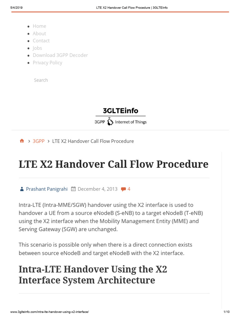 LTE X2 Handover Call Flow Procedure LTE | PDF | Internet Protocols ...