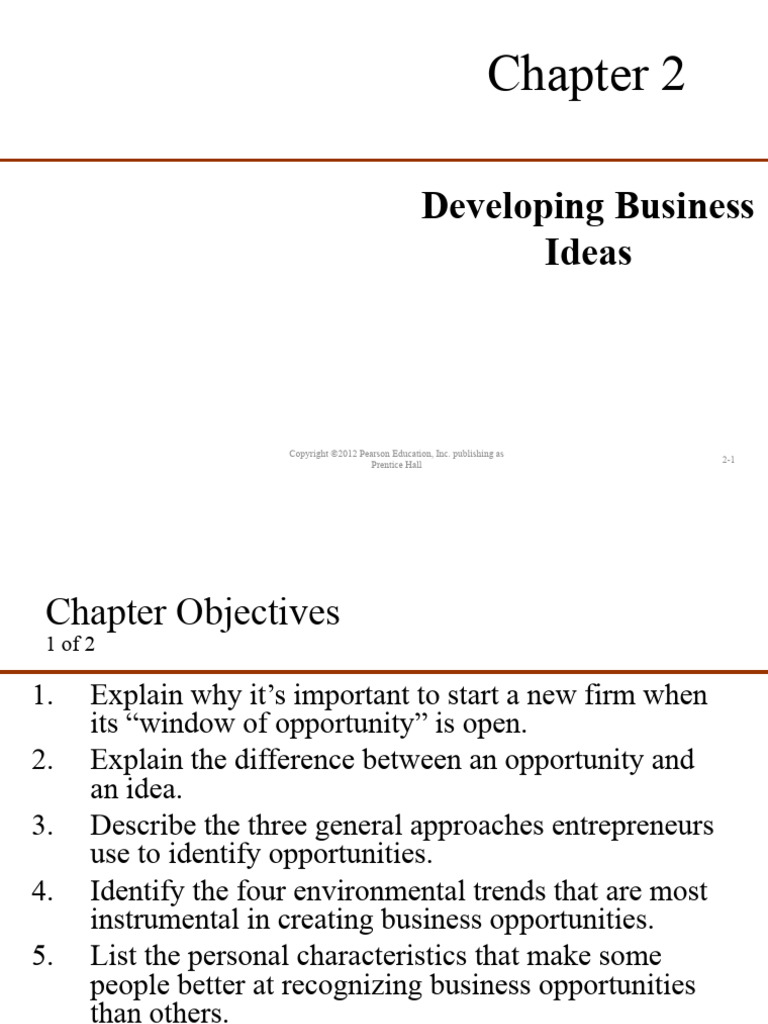 Chapter 2 - Developing Business Ideas | PDF | Entrepreneurship | Brainstorming