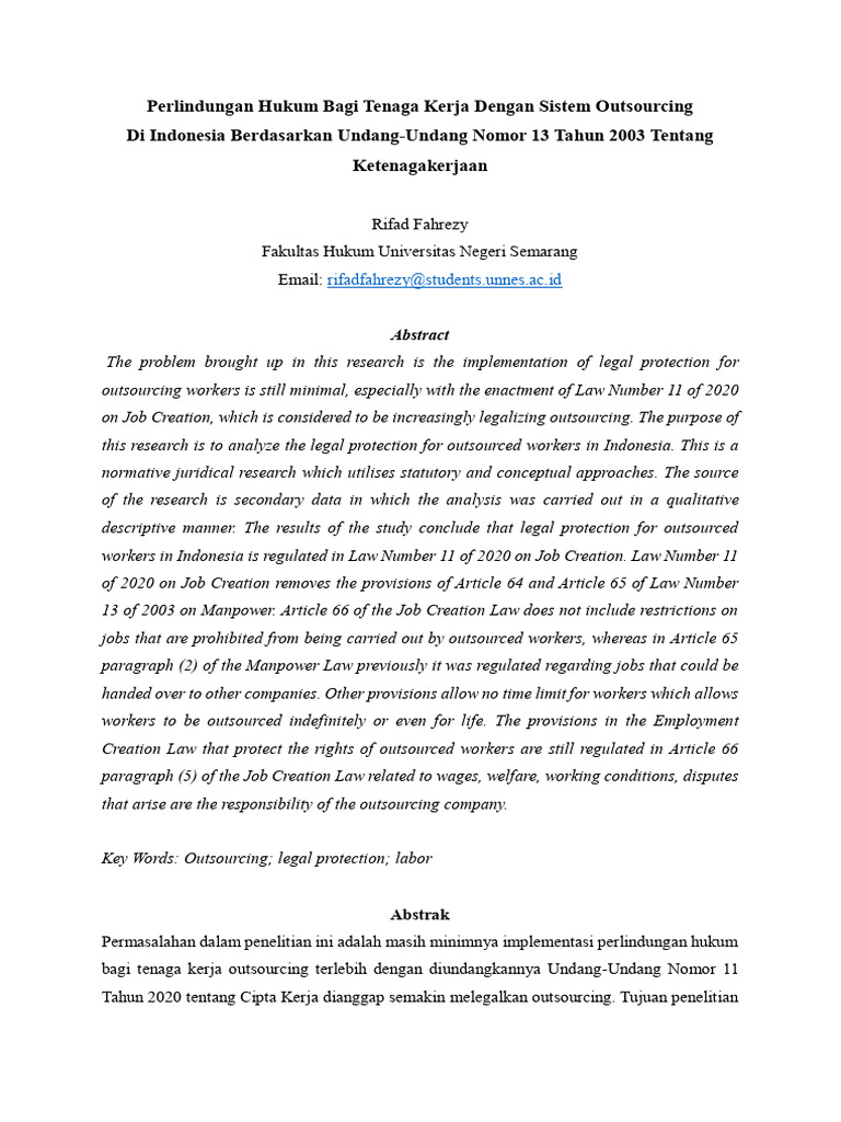 36 - Rifad Fahrezy - 8111421413 - Ketenagakerjaan | PDF | Offshoring ...