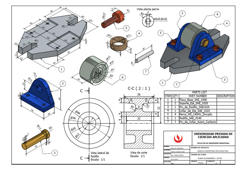Plano Ensamble Rodillo-Placa IN25 | PDF