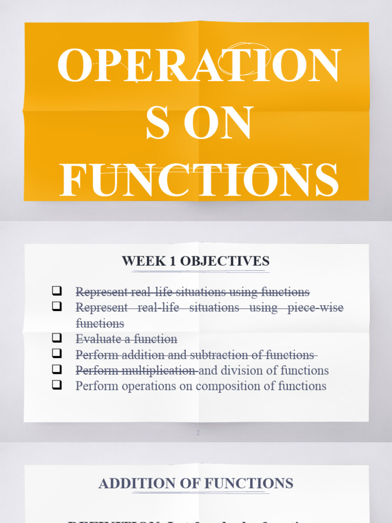 GENMATH WEEK1 OPERATIONS ON FUNCTIONedited | PDF | Function (Mathematics) | Mathematics
