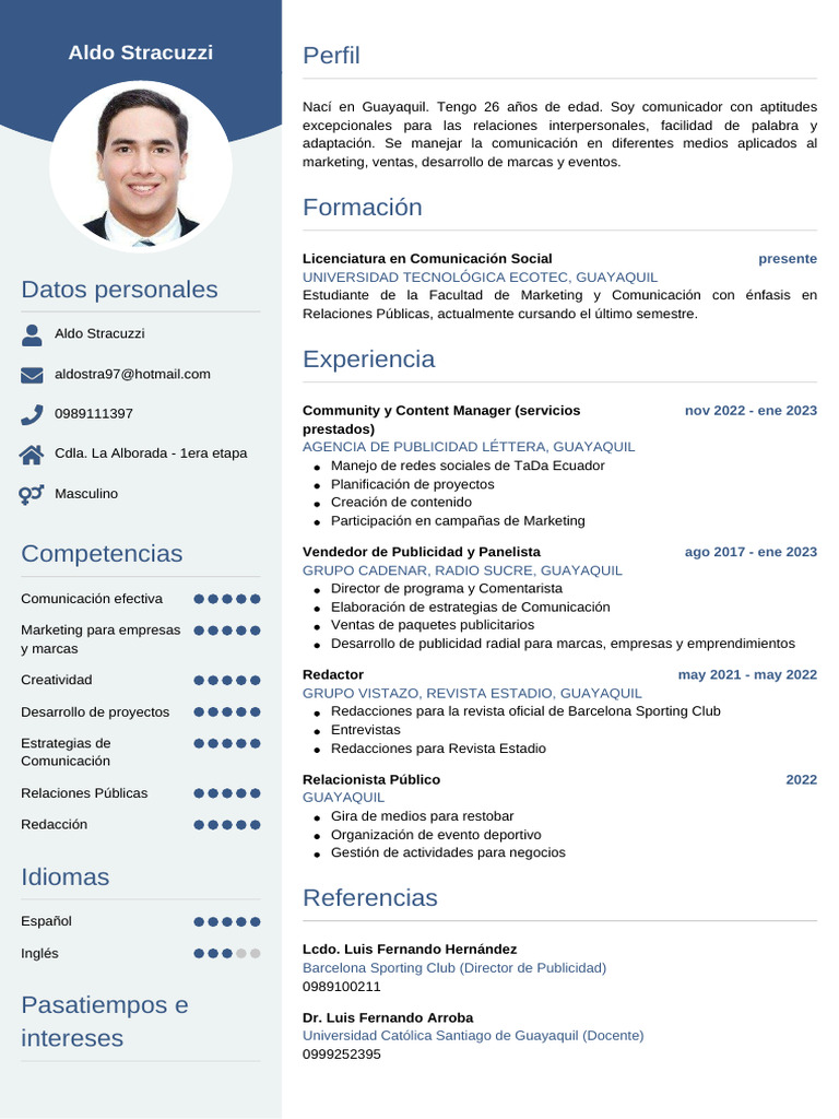CV ALDO STRACUZZI | PDF | Publicidad | Marketing