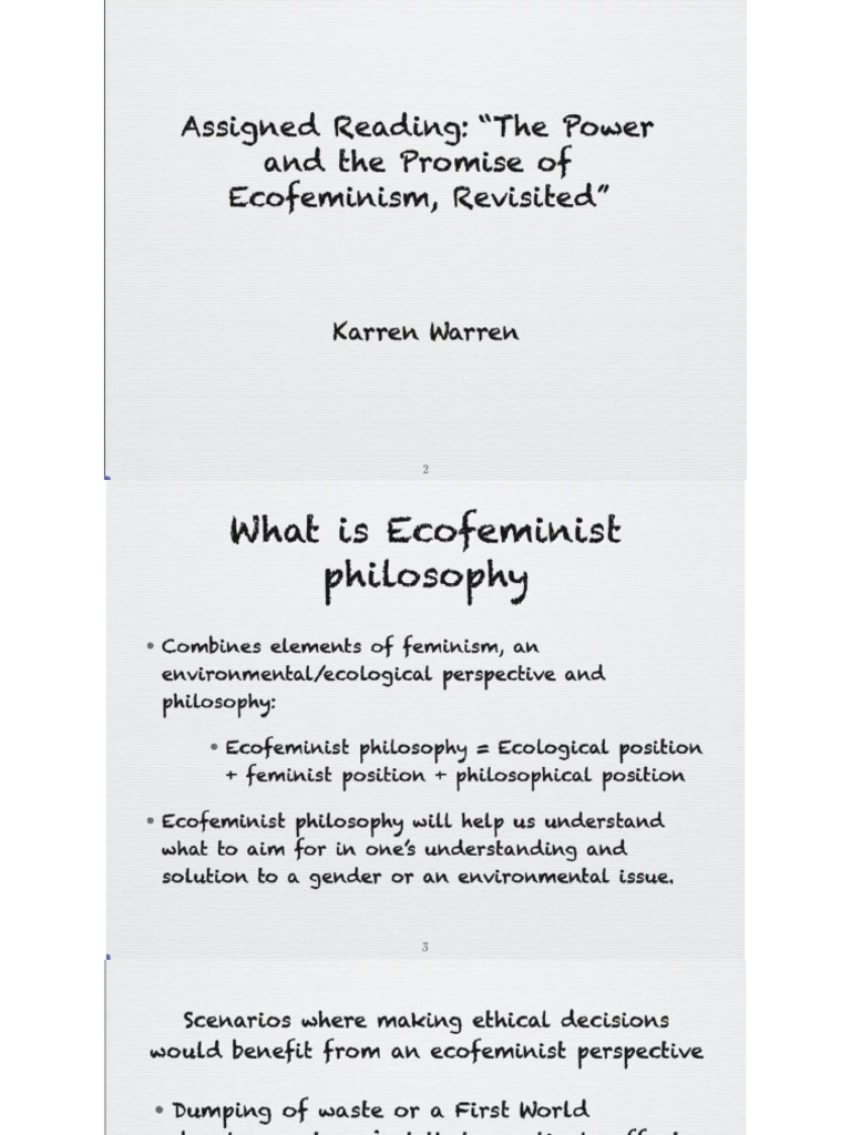 Lec6-Ecofeminism Slides Philo | PDF