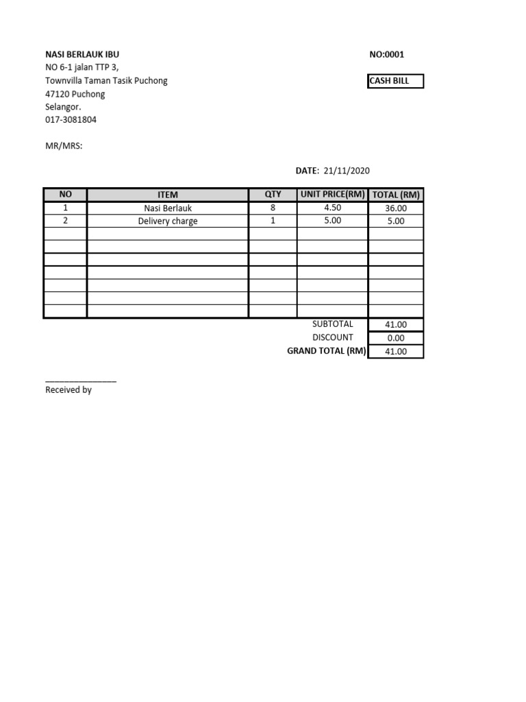 Resit Nasi Berlauk | PDF