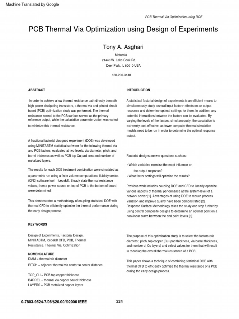 PCB Thermal Via Optimization Using Design of Experiments | PDF ...