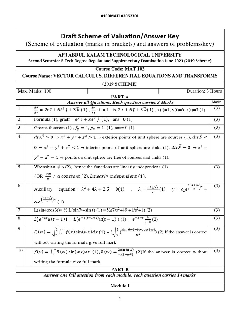 Mat102-Scheme - 2023 | PDF | Algebra | Mathematical Concepts