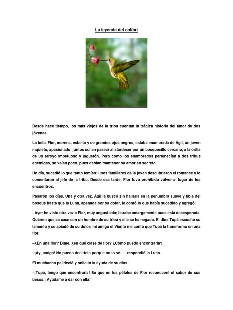 La leyenda del colibrí | PDF