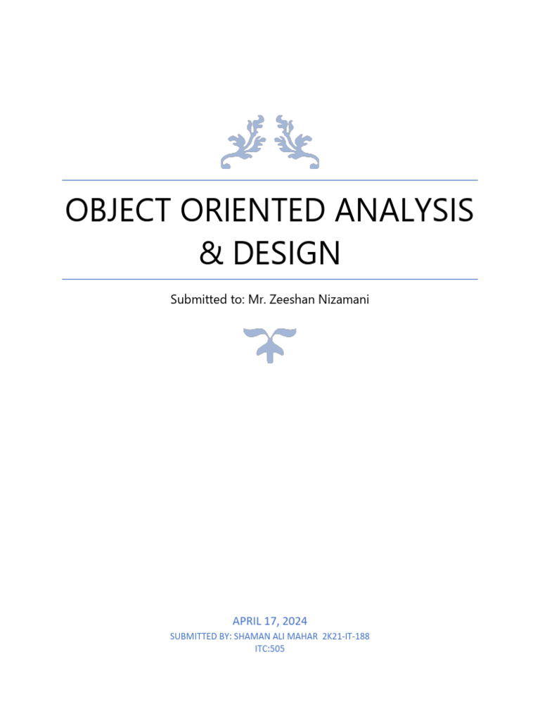Ooad Assignment Pdf Software Design Pattern Source Code 