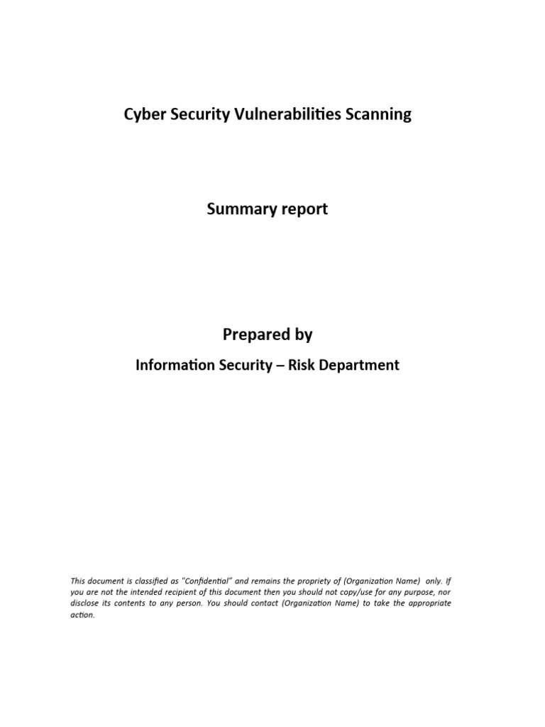 Cyber Security Vulnerability Summary Report | PDF | Security | Computer ...