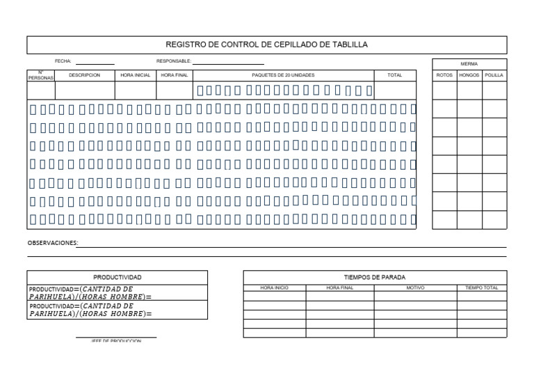 Re-Pro-0002-2024 Control de Cepillado de Tablilla | PDF