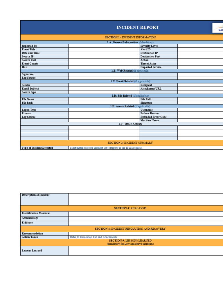INCIDENT REPORT | PDF | Telecommunications | Computer Security