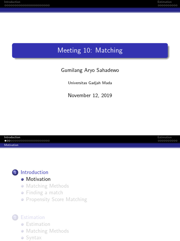 Matching Methods | PDF | Methodology | Scientific Method