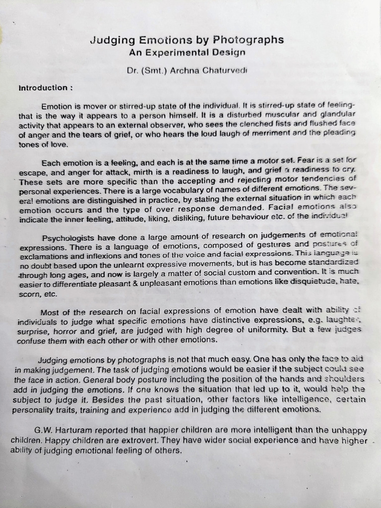 Emotional Perception Manual | PDF | Emotions | Feeling