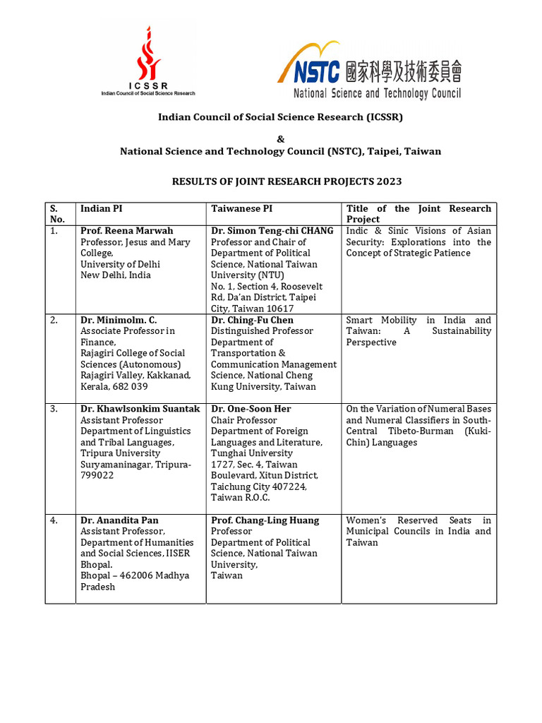 2023-NSTC-result | PDF | Taiwan