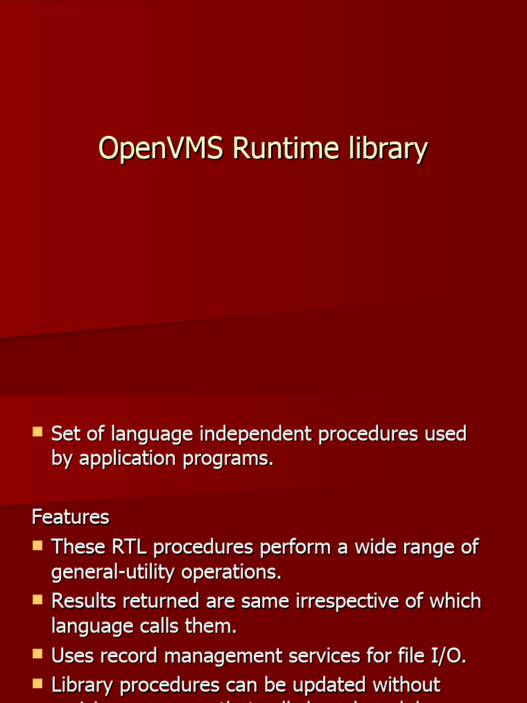 OpenVMS Runtime Library | PDF | Process (Computing) | Input/Output