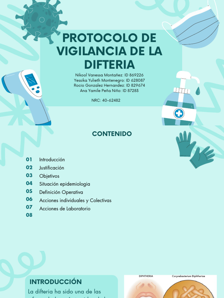 Protocolo Difteria Grupo 4 | PDF | Especialidades Medicas | Microbiología