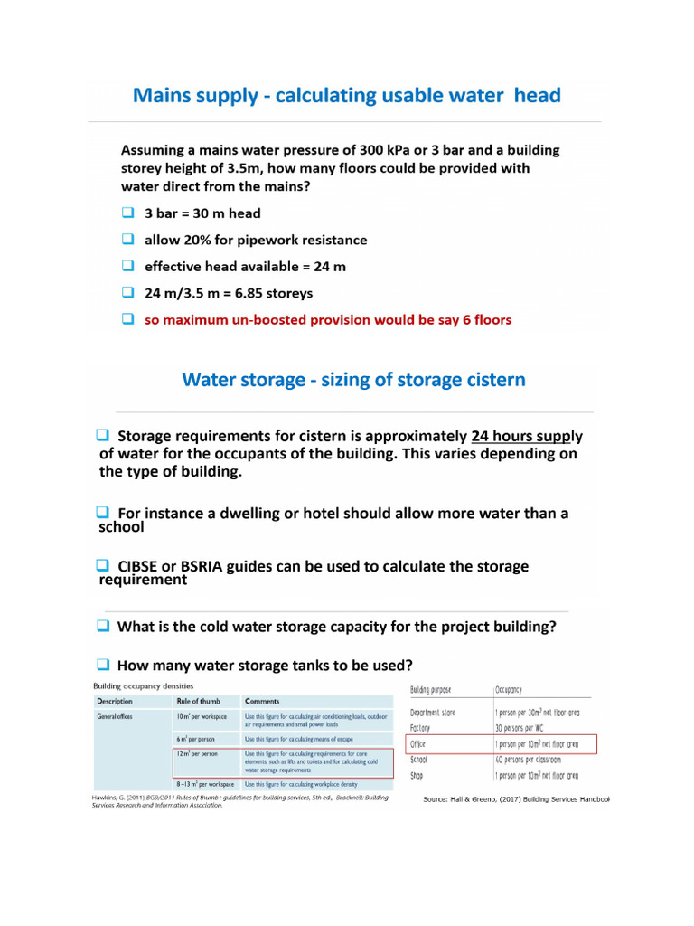 Cold Water Design Criteria Adn Schematics | PDF