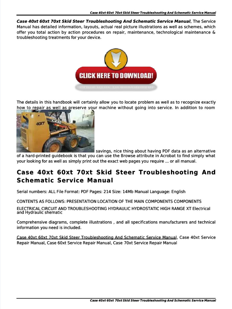 Shop Manual Case 60XT | PDF