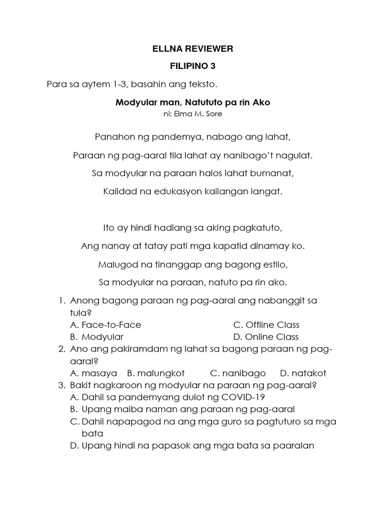 ELLNA-FILIPINO-REVIEWER | PDF
