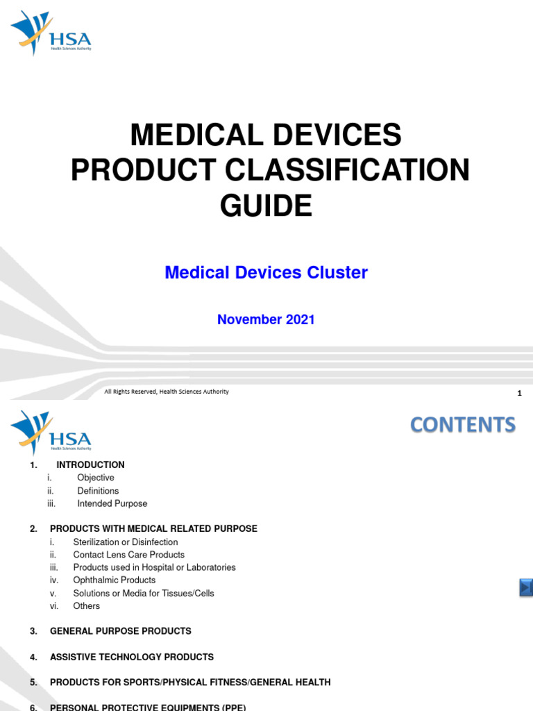 Medical Devices Product Classification Guide | PDF | Medical Device ...